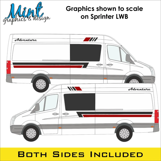 LWB MERCEDES SPRINTER Motorhome Camper Decals Stickers Van Graphics NO ...
