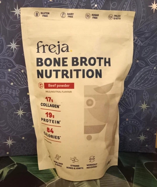 FREJA BONE BROTH Nutrition Beef Powder Mild / Neutral Flavour 300G £22. ...