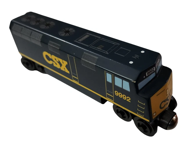 WOODEN WHITTLE SHORTLINE Railroad CSX Blue F40 Diesel 9992 Locomotive ...