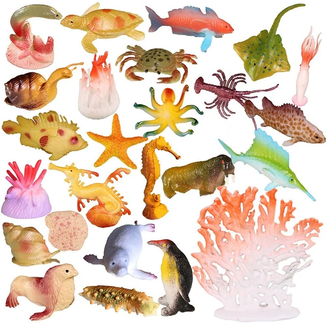 LIFELIKE AQUATIC ANIMAL Figures 52 piece Plastic Sea Fish Models for ...