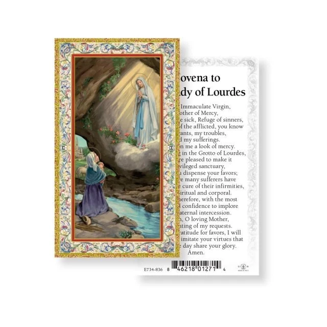 OUR LADY OF Lourdes LAMINATED Prayer Card, 5-Pack, with Two Free Bonus Cards £13.48 - PicClick UK