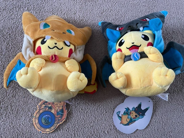 NEW PIKACHU PAIR With Charizard Hats Soft Toys Plush Teddy Dolls ...