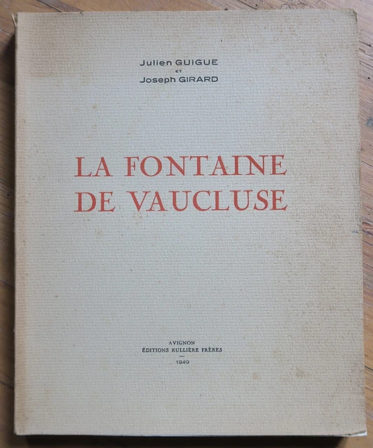 LA FONTAINE DE Vaucluse Guigue et Girard 1949 EUR 25,00 - PicClick FR