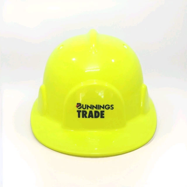 BUNNINGS TRADE FLURO Yellow Junior Tradie Kids Construction Hard Hat $17.95 - PicClick AU
