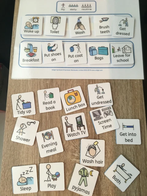 DAILY VISUAL EVERYDAY routine board personalised visuals ASD/Autism/SEN ...