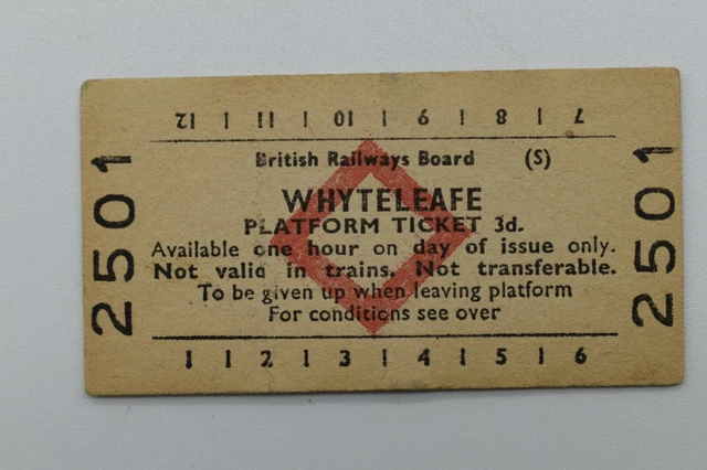 RAILWAY TICKET - British Railways BR 1979 WHYTELEAFE Platform Ticket No ...