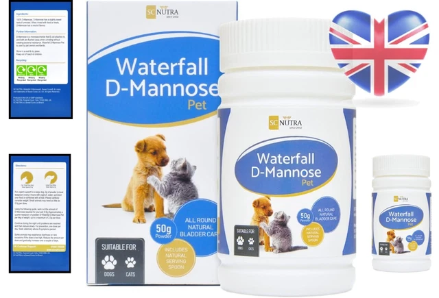 WATERFALL D-MANNOSE - Natural UTI Support for Cats & Dogs, 50g Pure ...