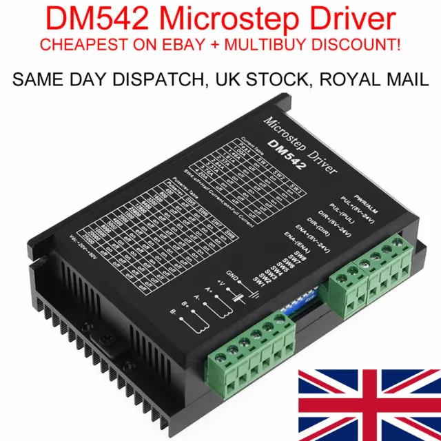 DM542 STEPPER MOTOR Driver Controller DC 24-60V Nema 23 / 17 CNC 4.2a ...