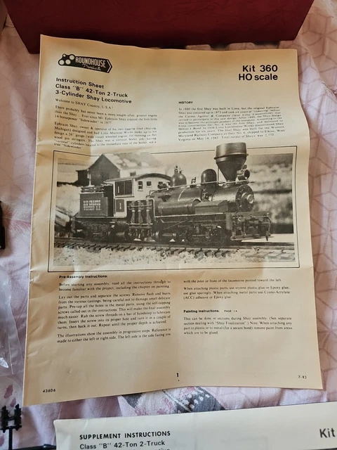 ROUNDHOUSE HO GAUGE SHAY LOCOMOTIVE Class B 42 Ton2 Truck 3 Cylinder ...