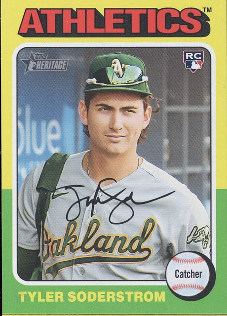 CARTA ROOKIE TYLER Soderstrom 2024 Topps Heritage foto variazione SP ...