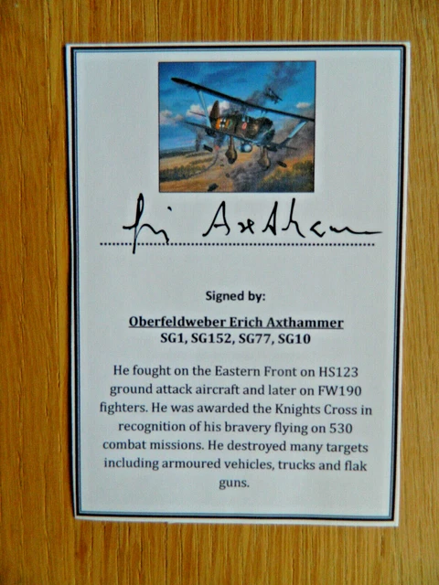 WW2 BOOKLABEL HANDSIGNED Erich Axthammer Luftwaffe Eastern Front HS125 ...