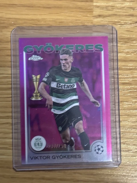 2024-25 TOPPS CHROME UCC Viktor Gyokeres Pink Parallel 237/250 £1.75 ...