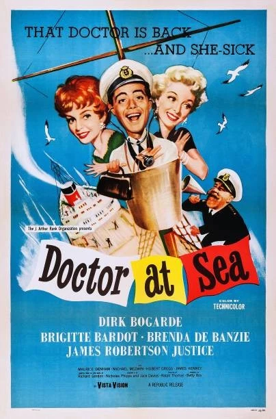 DOCTOR AT SEA poster Brigitte Bardot Dirk Bogarde Brenda de Ba- 1955 ...