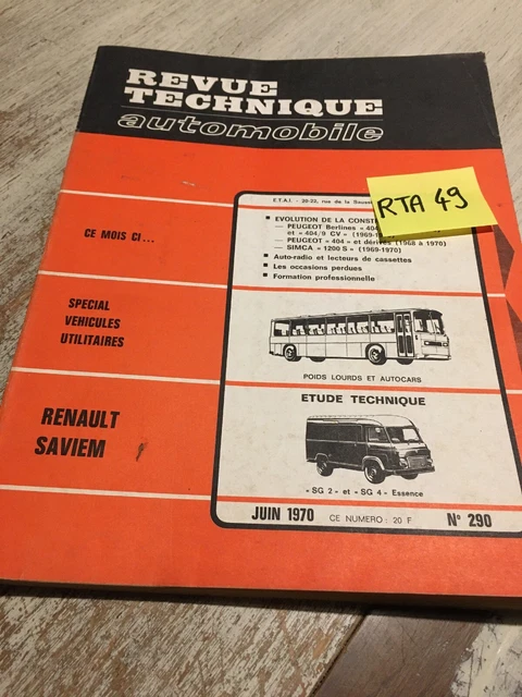 RENAULT SAVIEM SUPER Schooner SG2 Super Galion SG4 Automobile Technical ...