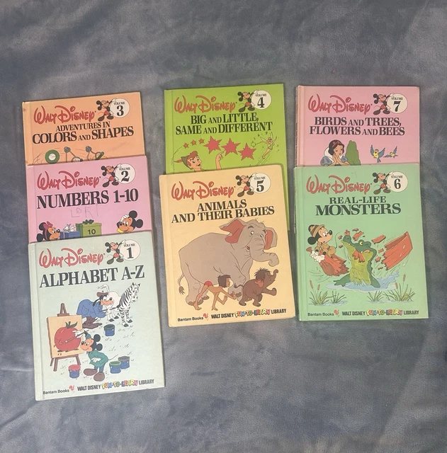 WALT DISNEY FUN To Read & Learn Library Books 1983 HC Lot Of 7~ Vol. 1 ...