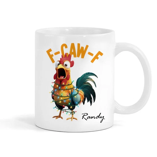 F-CAW-F ROOSTER MEME Funny Chicken Humor Joke F-Caw-F Funny Coffee Mug ...