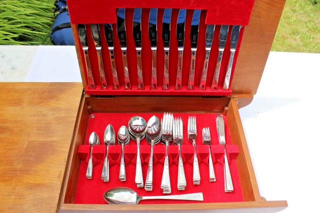 FIRTH STAYBRITE SHEFFIELD steel cutlery canteen 73 piece Vintage Retro ...