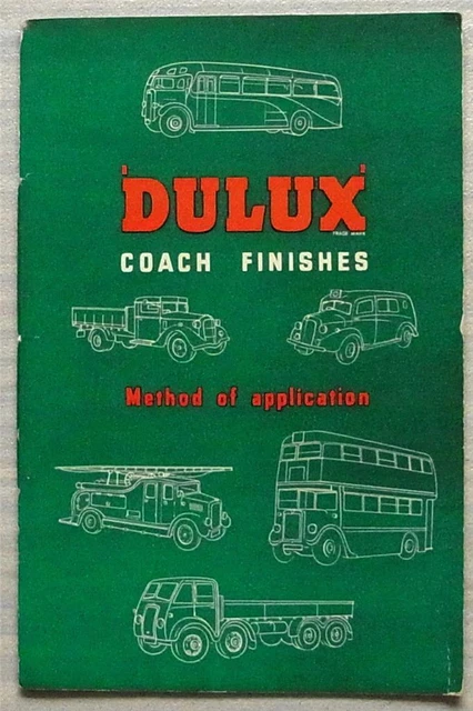 DULUX COACH FINISHES Method of Application Publicity Brochure May 1939 ...