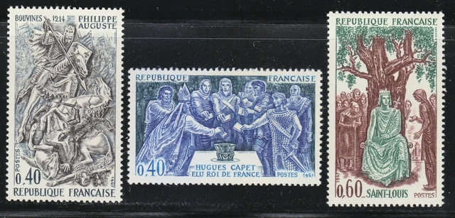FRANCIA 1967 NUOVO di zecca Mi 1604-1606 Sc 1199-1201 storia francese ...