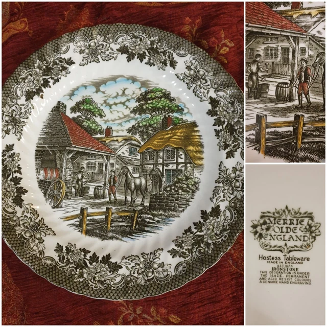 MERRIE OLDE ENGLAND, Hostess Tableware, Ironstone Plate. Genuine hand ...