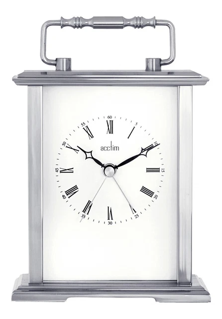 ACCTIM SILVER TONE Battery Mantel Carriage Clock Gainsborough 36517 £49 ...