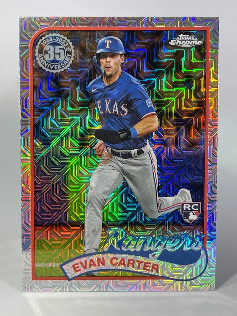 2024 TOPPS SERIES 1 EVAN CARTER Rangers rc 1989 Cromato Rookie Argento ...