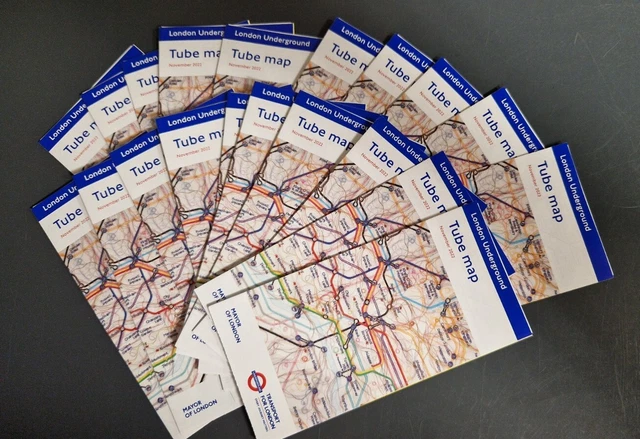LONDON UNDERGROUND TUBE Map - BRAND NEW- pack of 20 November 2022 ...