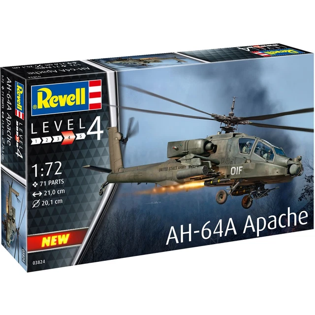REVELL AH-64A APACHE Helicopter Model Kit 03824 Detailed Cockpit Scale ...