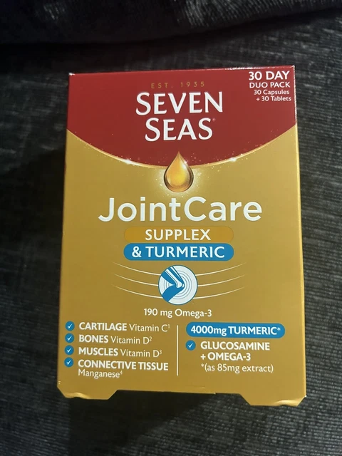 SEVEN SEAS JOINT Care Supplex and Turmeric with Glucosamine, Omega-3 60 ...