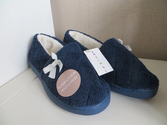 MORRISONS NUTMEG LADIES Slippers Navy 6 £4.50 - PicClick UK