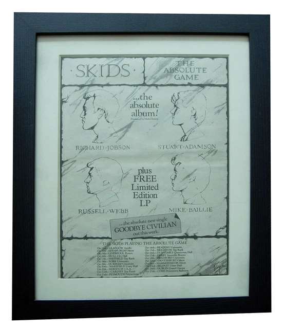 SKIDS+ABSOLUTE GAME+TOUR+POSTER+AD+RARE ORIGINAL+1980+FRAMED+EXPRESS ...