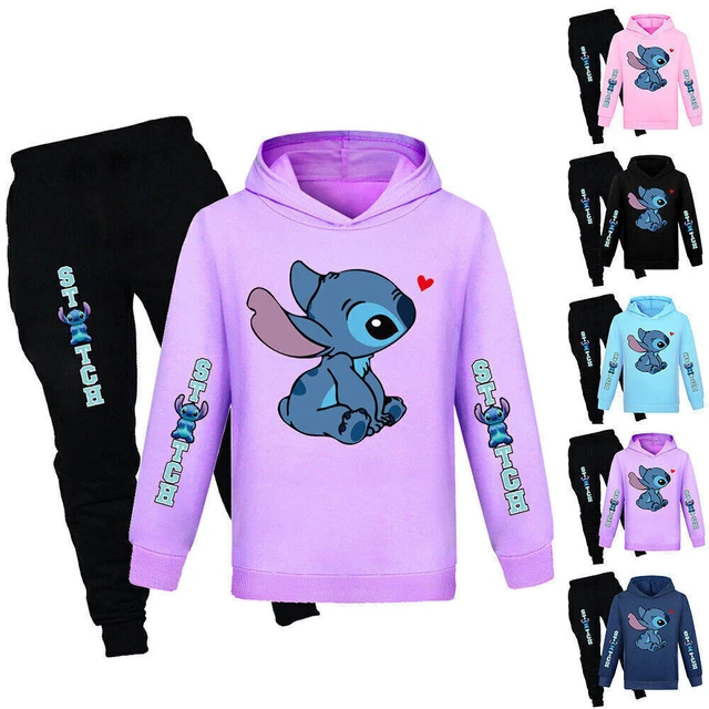 LILO AND STITCH Tracksuit Set Kid Girls Boys Hoodie Trousers Top ...