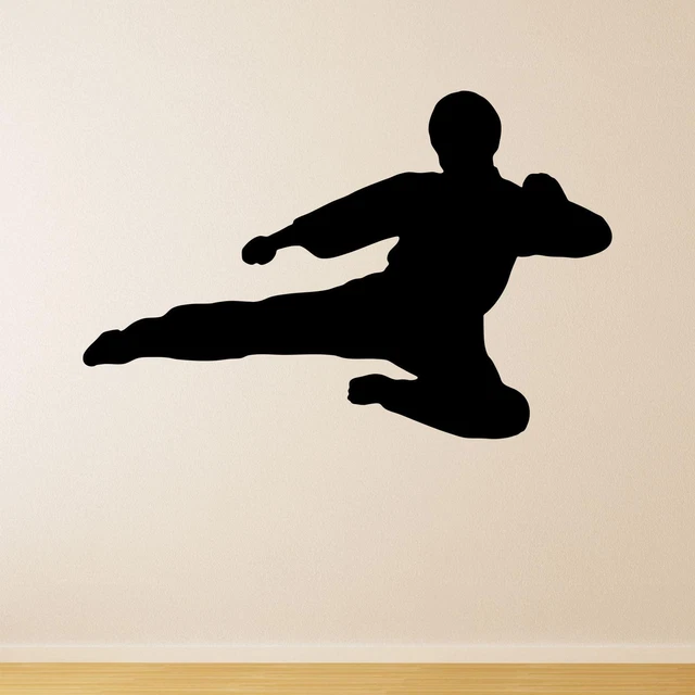 MARTIAL ARTS FLYING Kick Silhouette v2 Karate Kung Fu Wall Sticker ... MARTIAL ARTS FLYING Kick Silhouette v2 Karate Kung Fu Wall Sticker ...