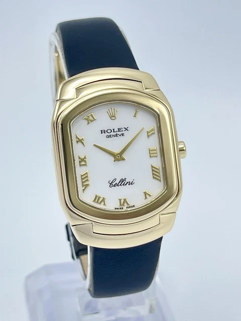 ROLEX CELLINI 6631 18k Yellow Gold 24mm Ladies White Dial Quartz ...