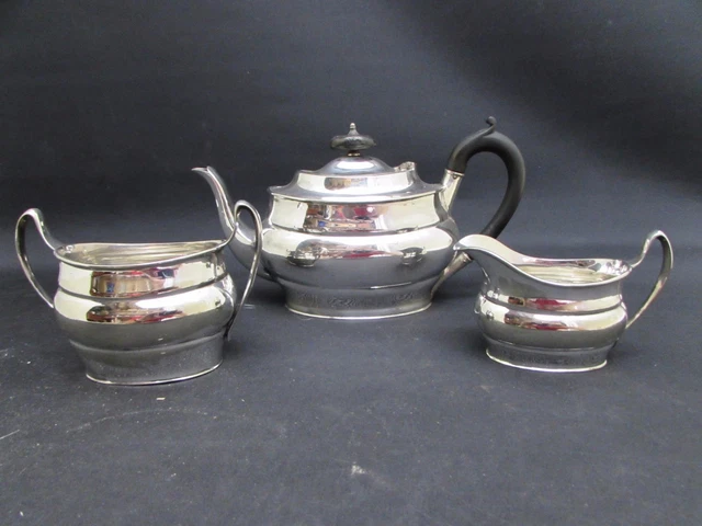 ANTIQUE ALPHA PLATE Harrison Brothers & Howson 3 Piece Silver Plated ...