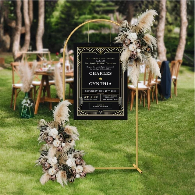 METAL ARCH BACKDROP Stand 7.2FT Gold Wedding Balloon Arched Backdrop ...