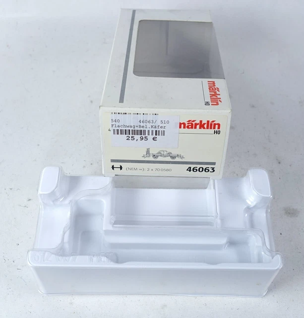 MÄRKLIN 46063 LEERKARTON Niederbordwagen Güterwagen H0 Leerverpackung ...