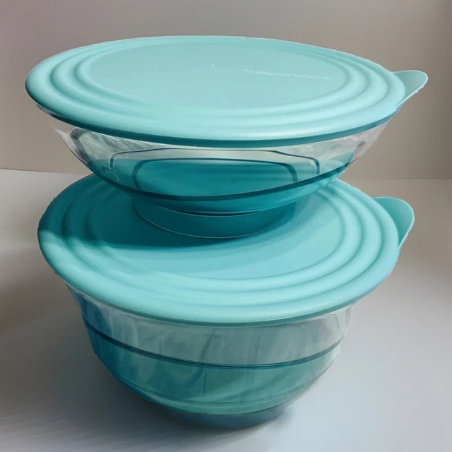 TUPPERWARE SHEERLY ELEGANT Deluxe Acrylic Eleganzia Serving Bowl Set 2.3 & 1.5 L £38.63 ...