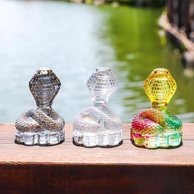 2025 YEAR OF The Snake Figurine Simulation Crystal Snake Ornaments ...