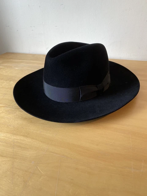 LOCK & CO Hatters Black Fedora Velvet Mens Hat Size 56 6 7/8 £83.90 ...