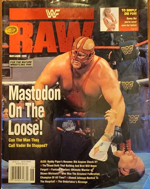 WWF RAW MAGAZINE May/June 1996 VADER Premiere Issue #1 *Has SUNNY Poster* £23.83 - PicClick UK