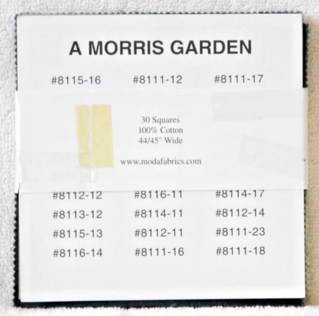 MODA BARBARA Brackman Charm Pack "A Morris Garden" (30) 5" By 5 ...