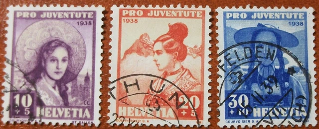 BRIEFMARKEN SCHWEIZ HELVETIA "Pro Juventute 1938" gest. EUR 1,00 - PicClick DE