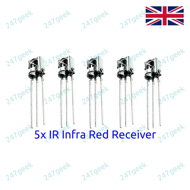 🇬🇧 PACK OF 5 VS1838B TL1838 38KHZ IR Infrared remote Receiver Module ...