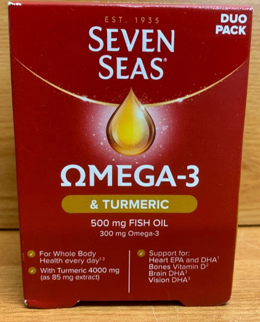 SEVEN SEAS - Omega 3 & Turmeric - 30 Day Duo Pack £9.49 - PicClick UK