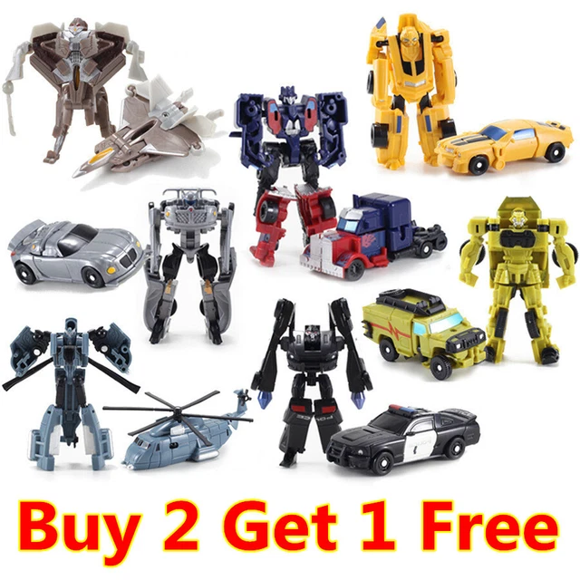 MINI TRANSFORMER OPTIMUS Prime Bumblebee Megatron Robots Car Kids ...