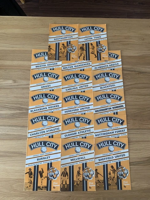 17 X HULL City Home Football Programmes Season 1976/77 (Lot 23) £3.39 ...