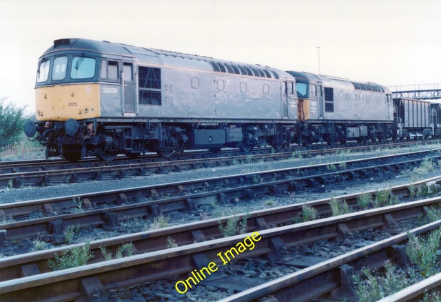 RAILWAY PHOTO 6X4 Class 33 33026 and 103 Dept Grey stabled at Tonbridge ...
