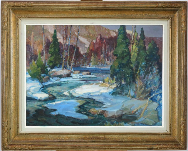 HAL ROSS PERRIGARD (1891-1960) ARCA Canadian Quebec Oil/Board Beaver ...