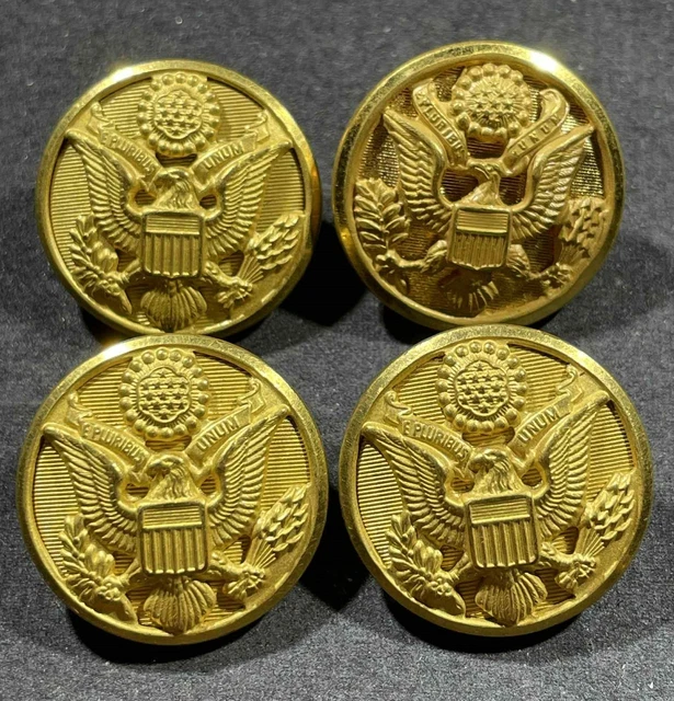 LOT X4 WW2 WWII US Army Military Uniform Buttons Waterbury Button Co ...